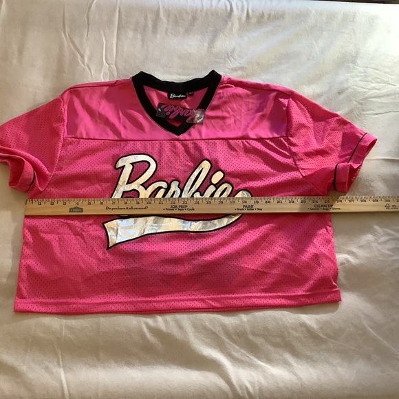 Mattel | Tops | Mattel Barbie Malibu 59 Women Xl Crop Jersey Pink And ...